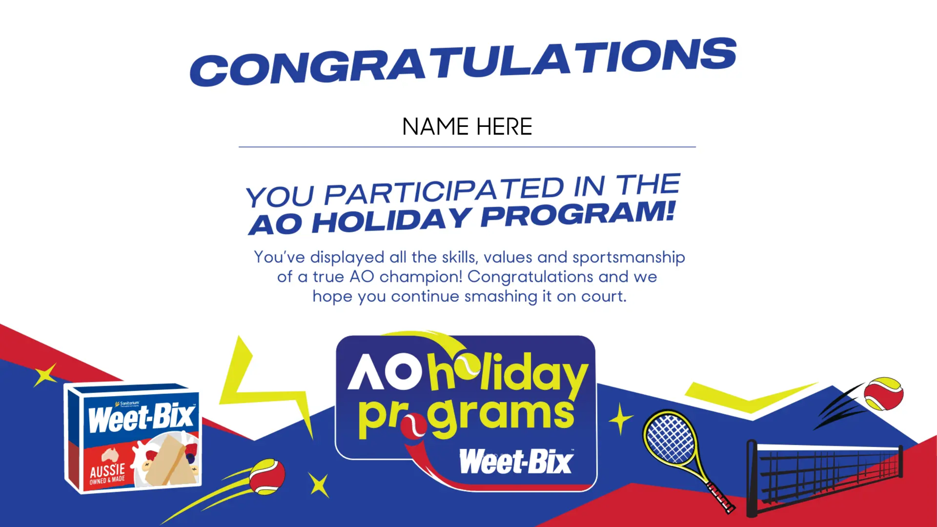 AO Holiday Programs presented by Weet-Bix - Content Hub